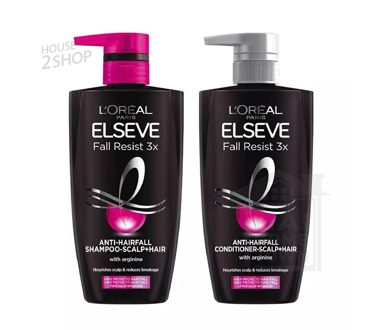 L OREAL Paris Elseve Fall Resist 3x แชมพู/ครีมนวดผม สูตรลดปัญหาผมขาด ...